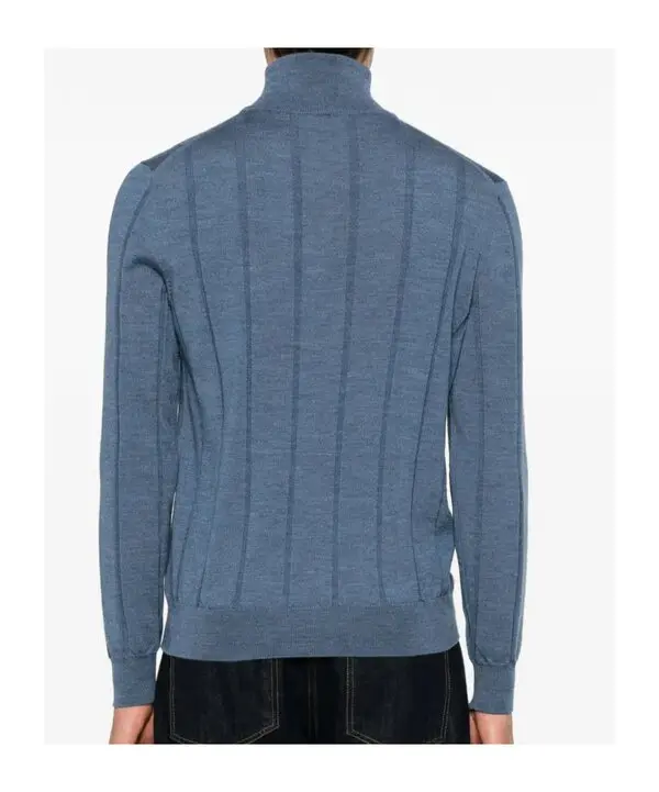 Canali Ribbed Quarter-zip Sweater