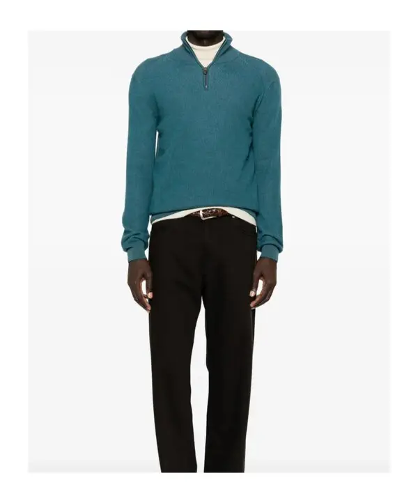 Brioni Half-zip Long-sleeve Sweater