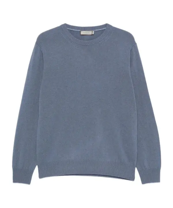 Canali Ribbed-trim Sweater - Blue