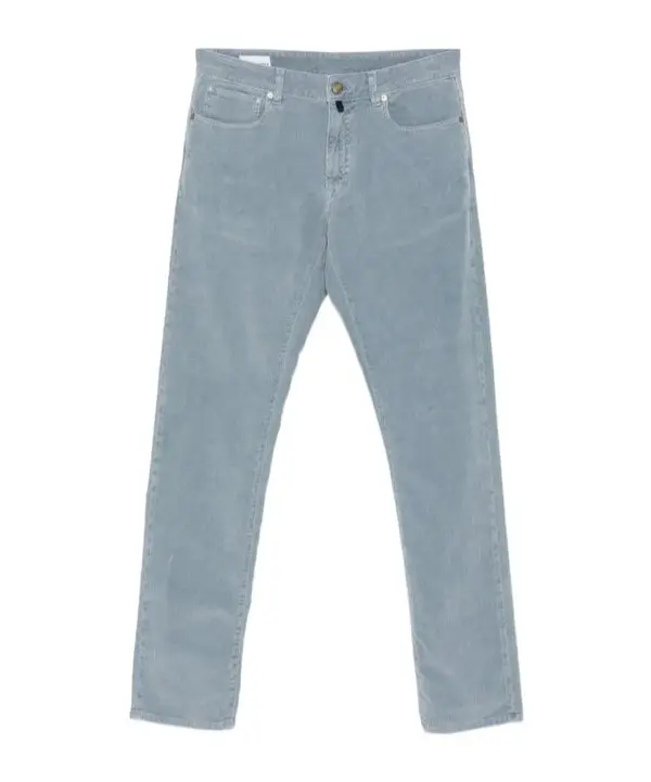 Incotex Corduroy Straight-leg Trousers - Light Blue