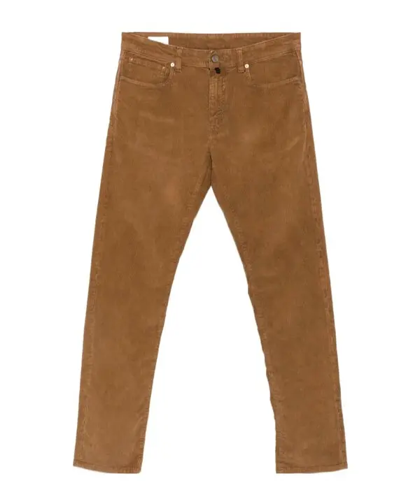Incotex Corduroy Straight-leg Trousers - Camel Brown