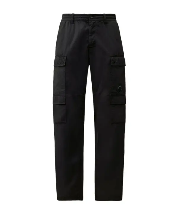 C.P. COMPANY T-cut Flat-front Cargo Pants - Black