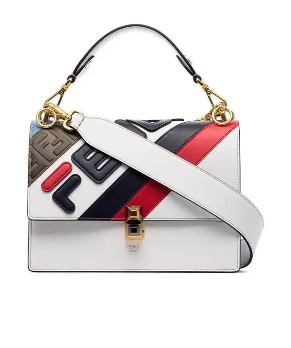 Fendi X Fila Limited Cooperation Mania Series He Sui Same Kan I Shoulder Bag - White
