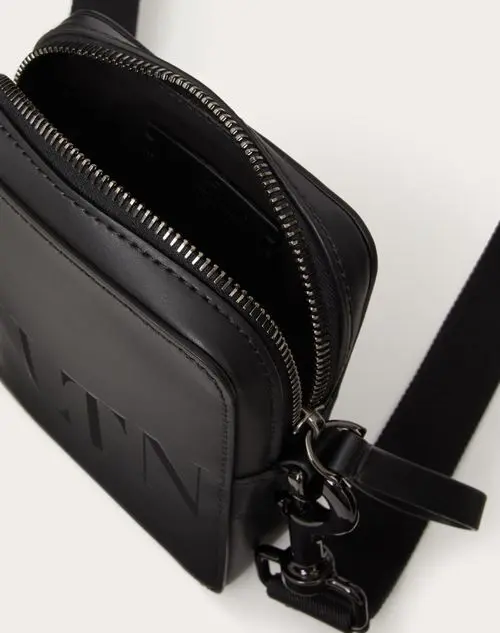 Valentino Garavani Vltn Logo Printed Zip-up Shoulder Bag