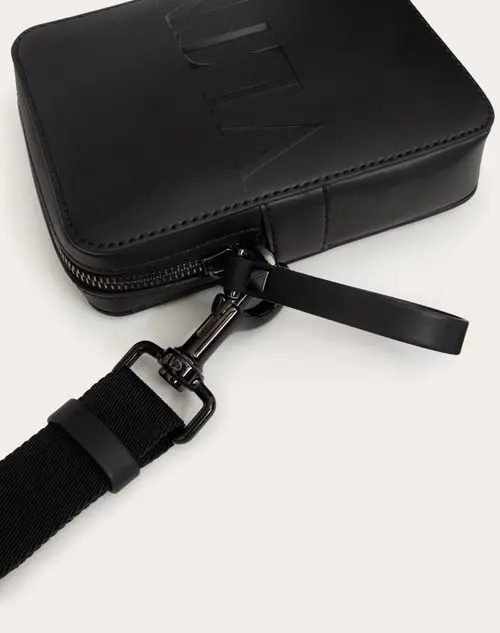 Valentino Garavani Vltn Logo Printed Zip-up Shoulder Bag