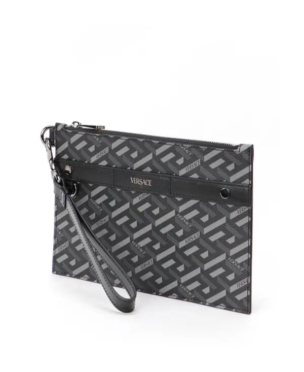 Versace Monogram-pattern Clutch Bag