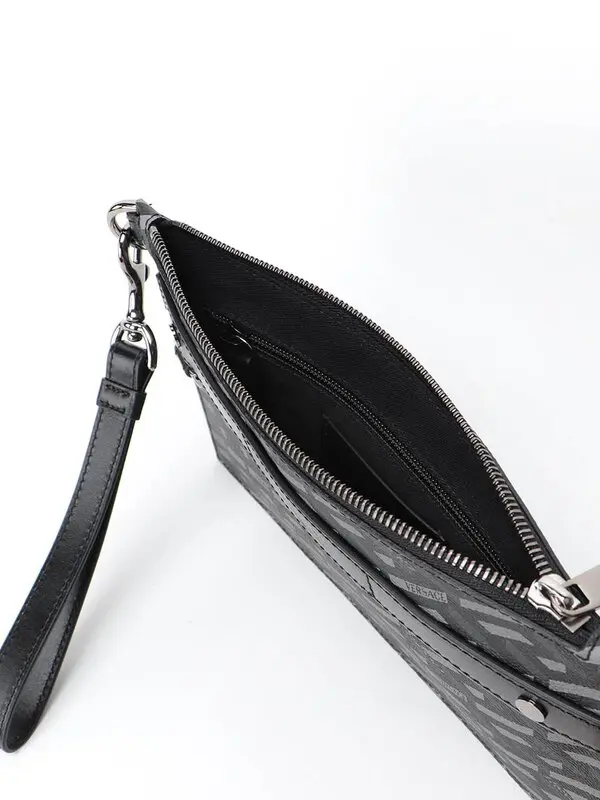 Versace Monogram-pattern Clutch Bag