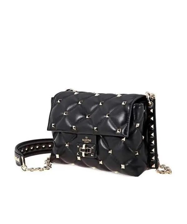 Valentino Garavani Candystud Rivet Shoulder Bag - Black