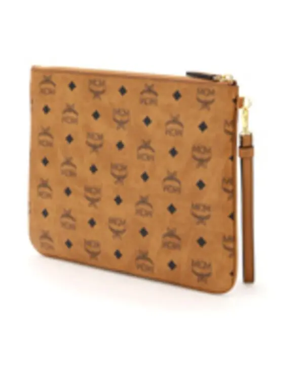 Mcm Visetos Logo Clutch Bag