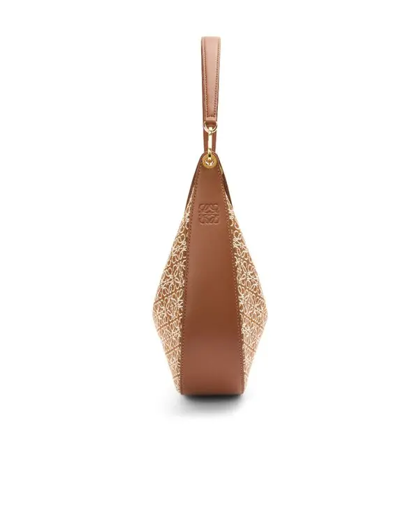Loewe Luna Bag In Anagram Jacquard And Classic Calfskin - Brown