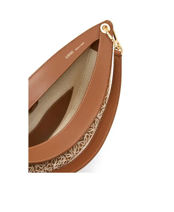 Loewe Luna Bag In Anagram Jacquard And Classic Calfskin - Brown