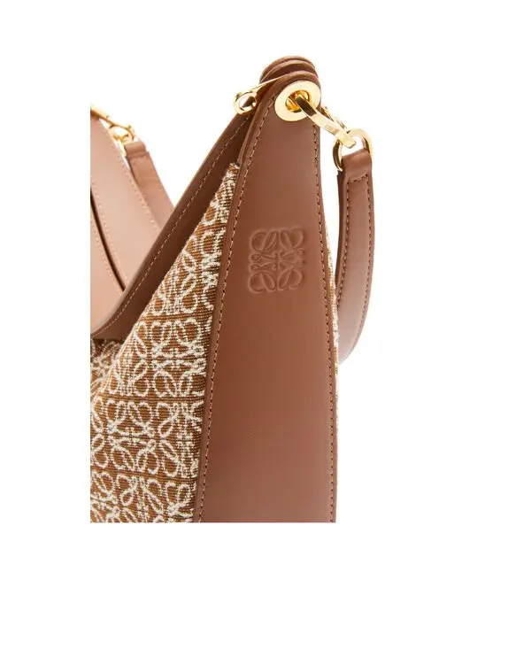 Loewe Luna Bag In Anagram Jacquard And Classic Calfskin - Brown