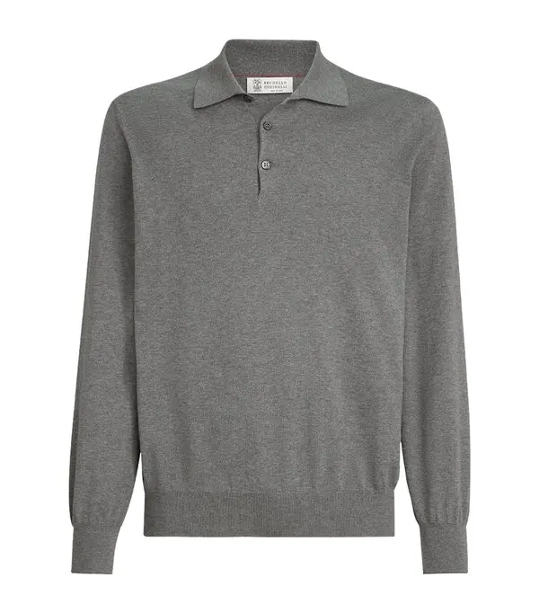 Brunello Cucinelli Cotton Polo Sweater - Grey