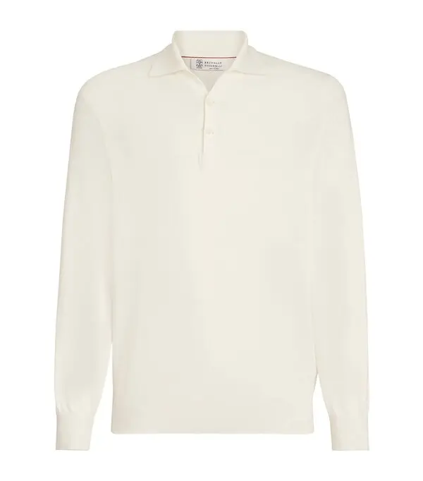 Brunello Cucinelli Cotton Polo Sweater - White
