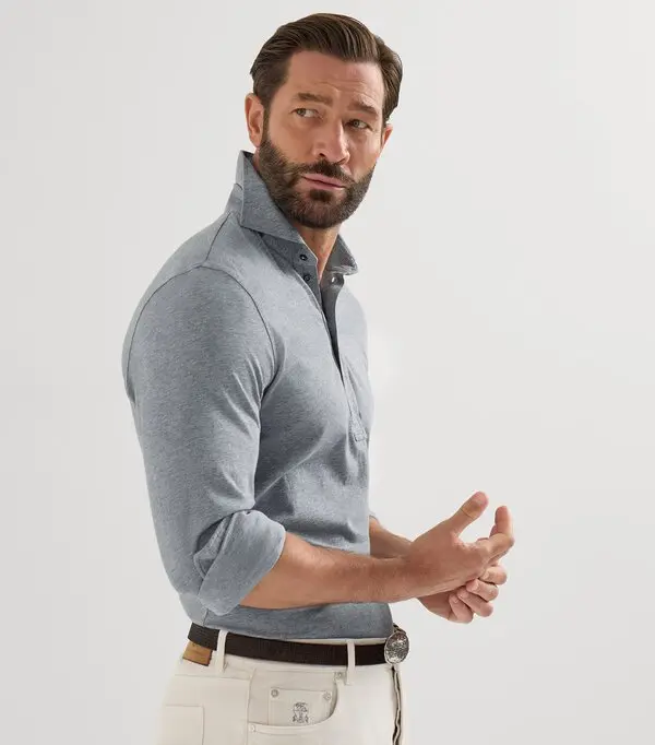 Brunello Cucinelli Cotton Long-sleeve Polo Shirt