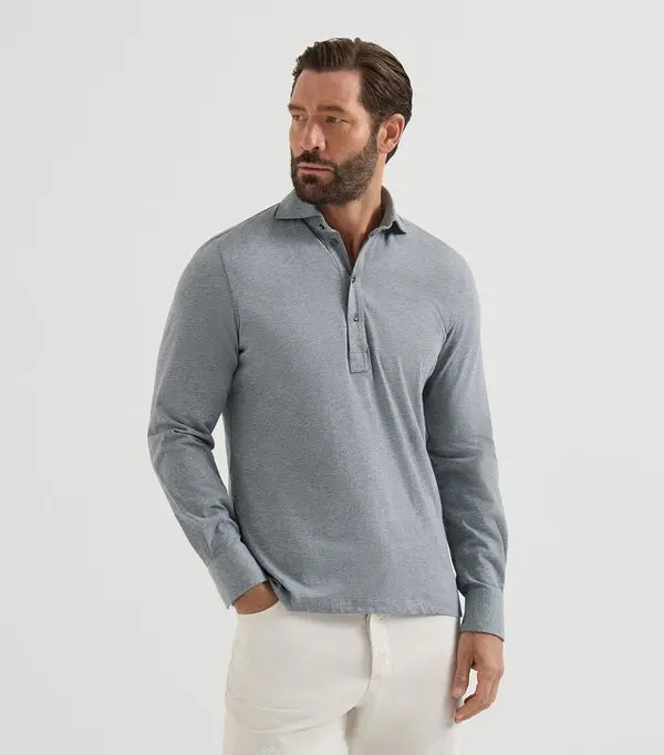 Brunello Cucinelli Cotton Long-sleeve Polo Shirt