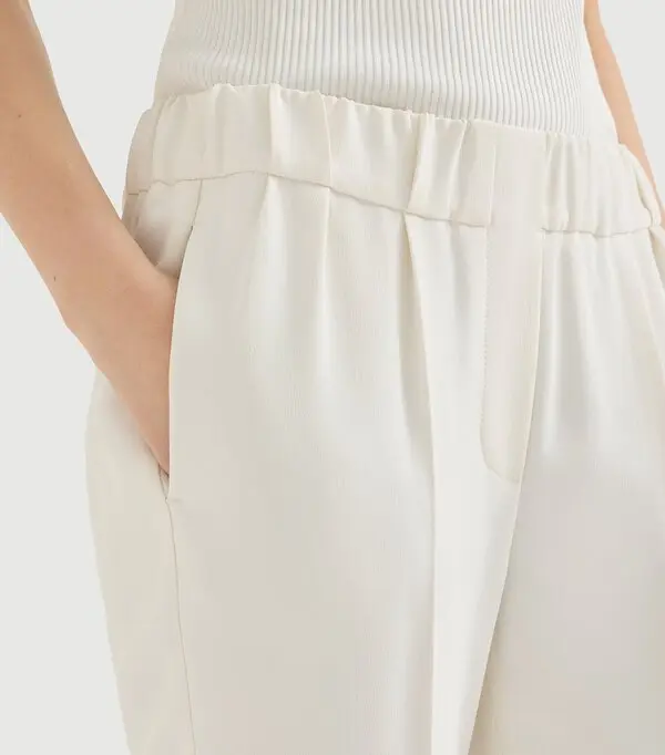 Brunello Cucinelli Crepe Cady Slim Trousers