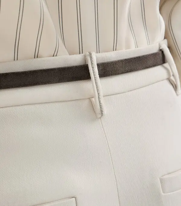 Brunello Cucinelli Comfort Viscose Couture Twill Slouchy Trousers - White