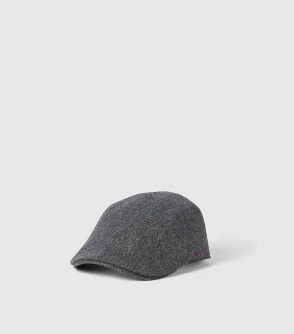 Brunello Cucinelli Virgin Wool Embroidered Flat Cap