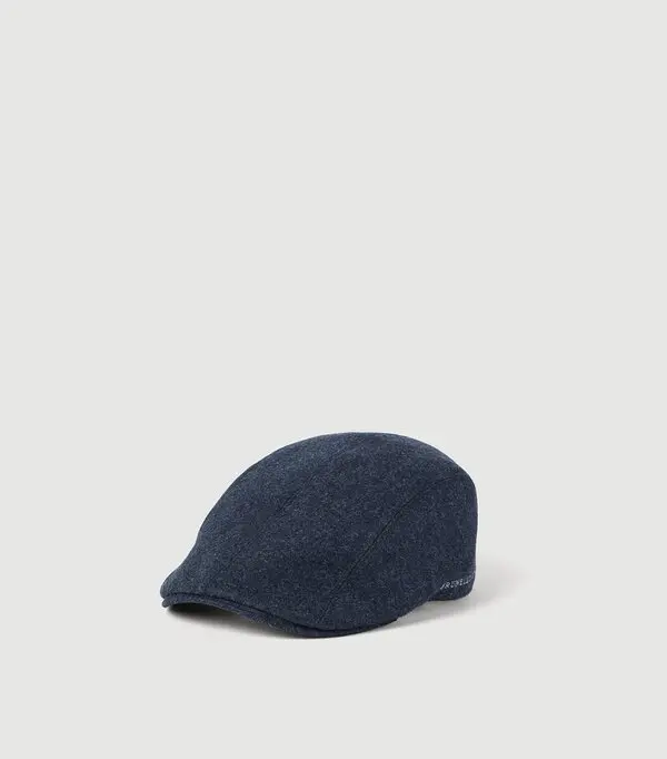 Brunello Cucinelli Virgin Wool Embroidered Flat Cap