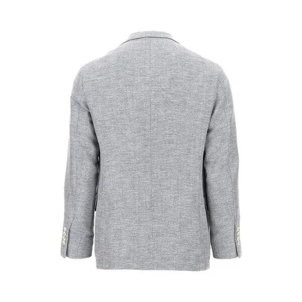 Brunello Cucinelli Single-breasted Chevron Fabric Jacket
