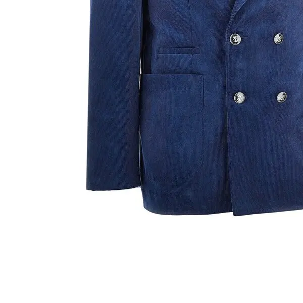 Brunello Cucinelli Corduroy Double-breasted Jacket - Blue