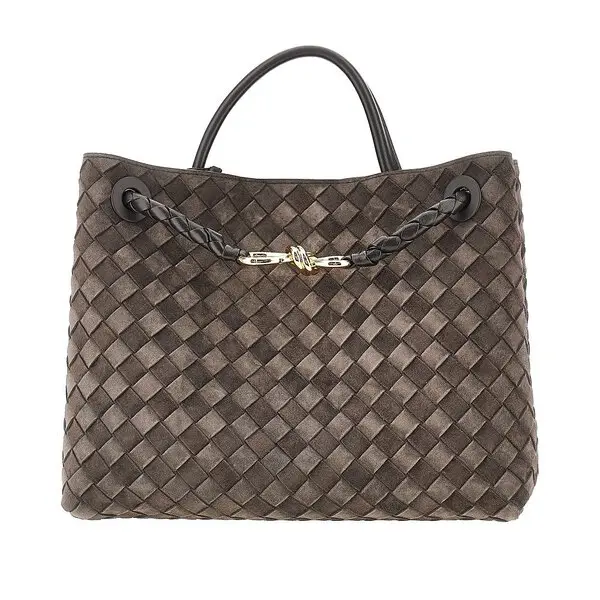 Bottega Veneta Suede Leather Medium 'andiamo' Bag - Brown