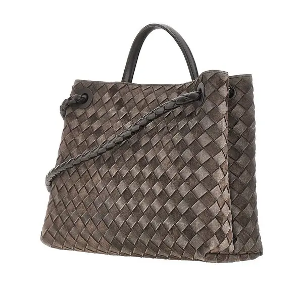 Bottega Veneta Suede Leather Medium 'andiamo' Bag - Brown