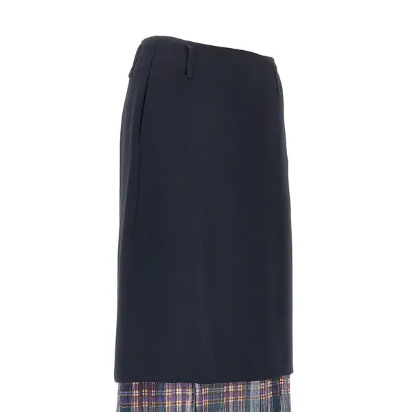 Dries Van Noten Midi Skirt With Checked Insert