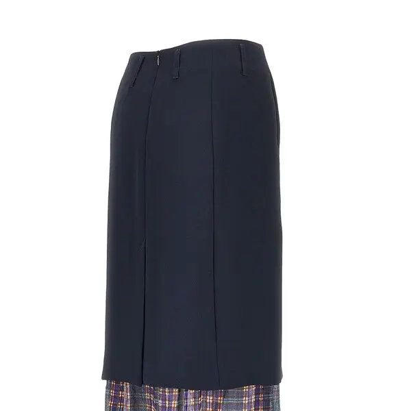 Dries Van Noten Midi Skirt With Checked Insert
