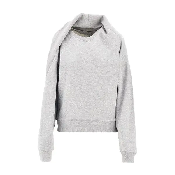 Dries Van Noten Draped Crewneck Sweatshirt - Grey