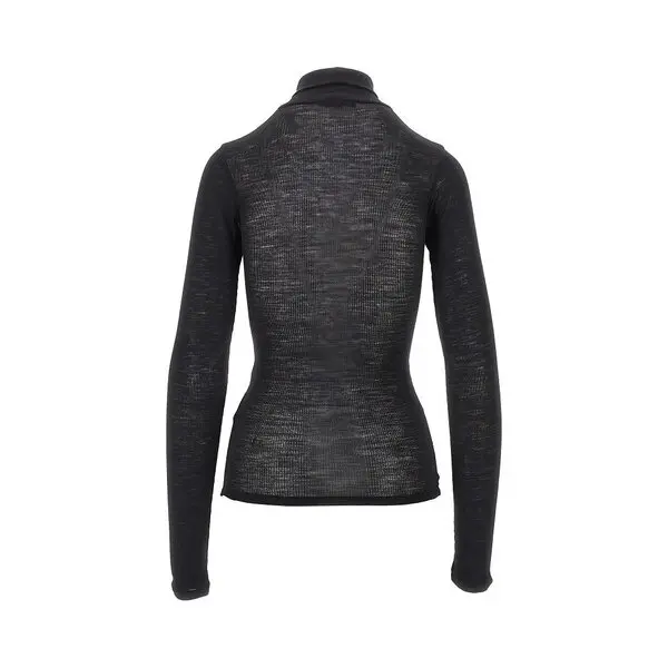 Versace Ribbed Wool Turtleneck Top