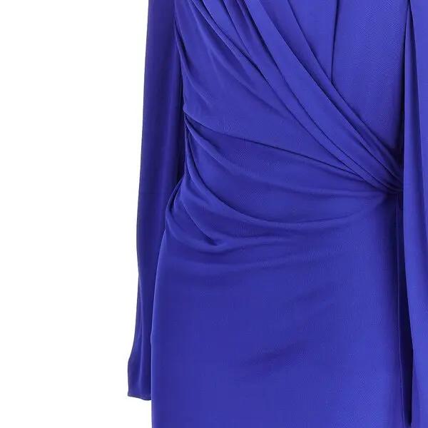 Versace Viscose Jersey Draped Midi Dress