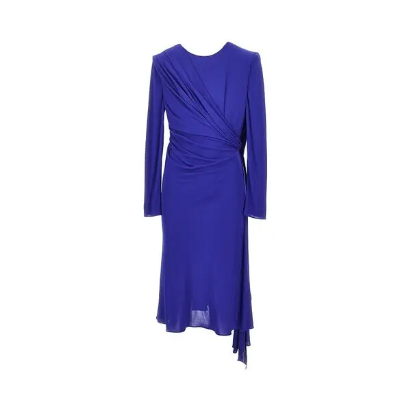 Versace Viscose Jersey Draped Midi Dress