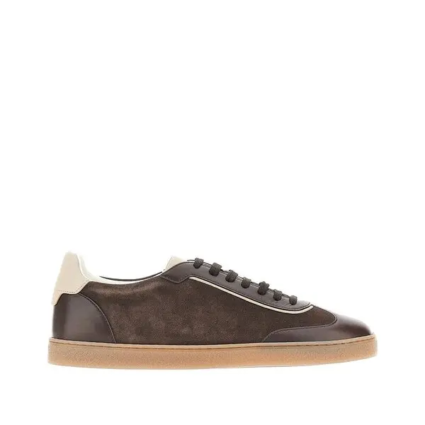 Brunello Cucinelli Suede And Smooth Leather Sneakers - Brown