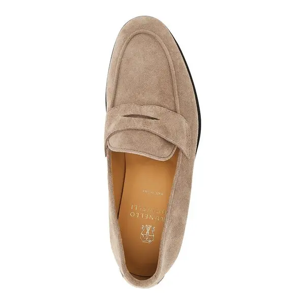 Brunello Cucinelli Suede Leather Penny Loafers