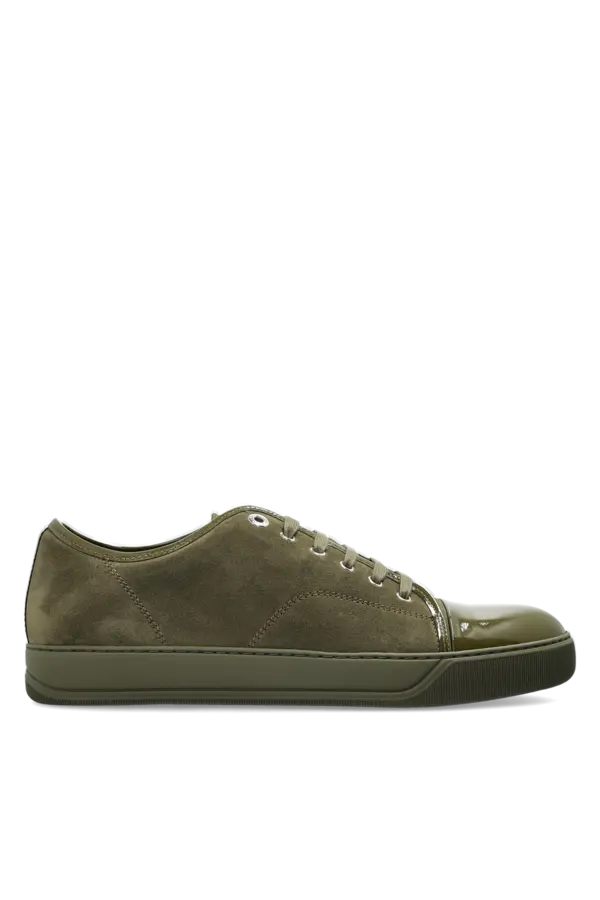 LANVIN Dbb1 Suede And Patent Leather Sneakers - Green