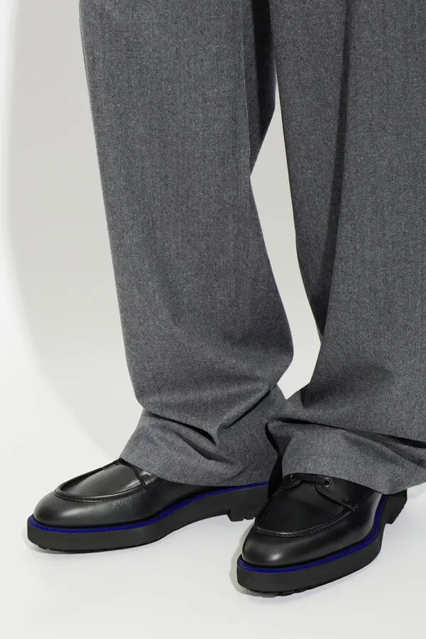 LANVIN Leather Derby Shoes With Lug Sole