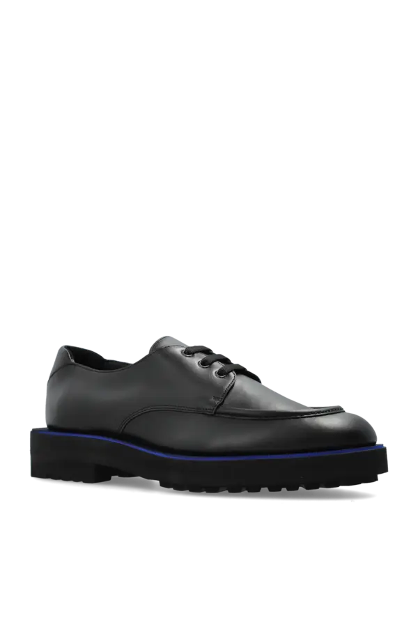 LANVIN Leather Derby Shoes With Lug Sole