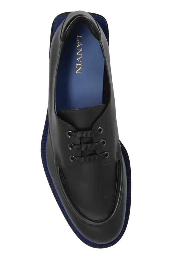 LANVIN Leather Derby Shoes With Lug Sole