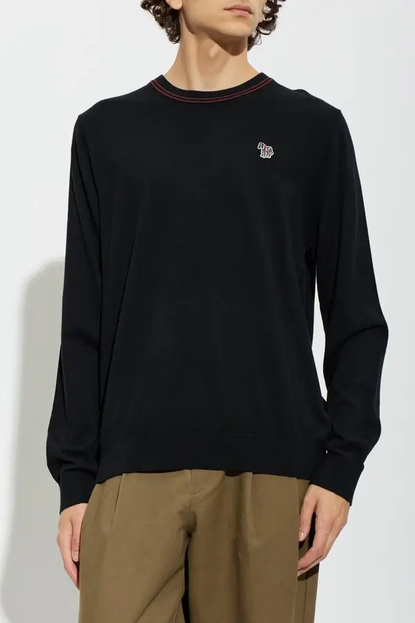 Paul Smith Crew Neck Sweater With Zebra Patch