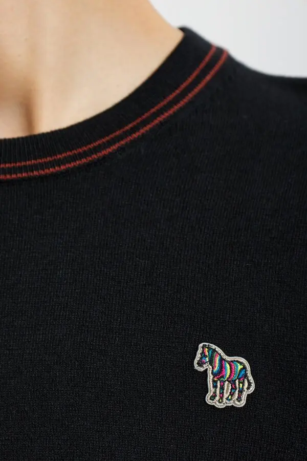 Paul Smith Crew Neck Sweater With Zebra Patch