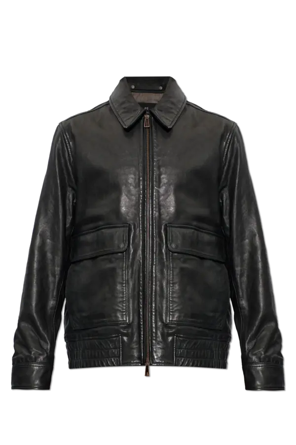 Paul Smith Vintage-inspired Leather Bomber Jacket - Brown
