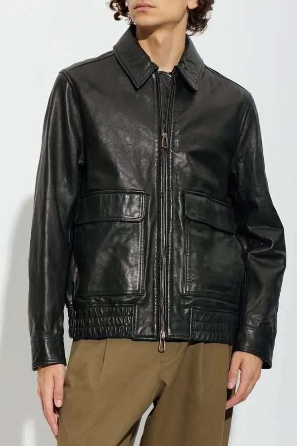 Paul Smith Vintage-inspired Leather Bomber Jacket