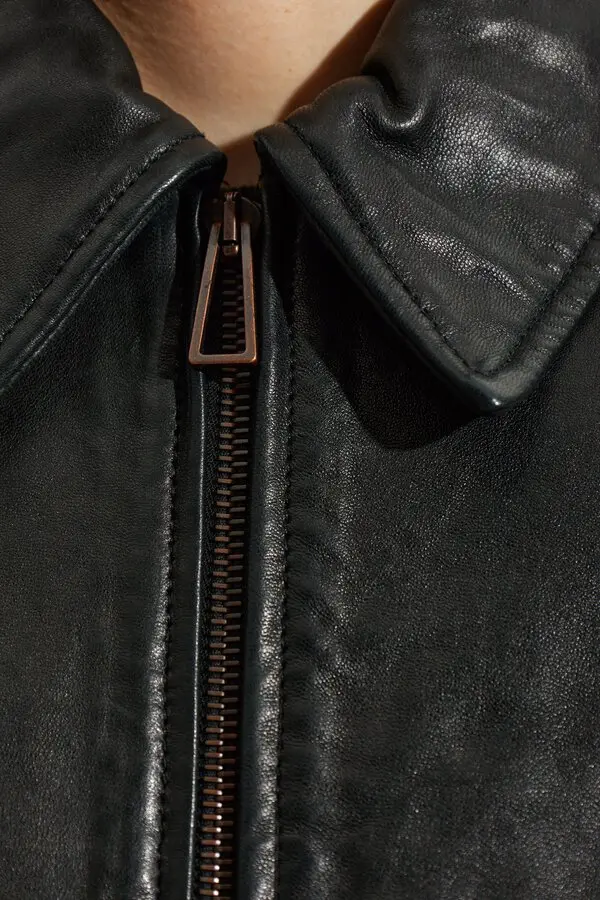 Paul Smith Vintage-inspired Leather Bomber Jacket