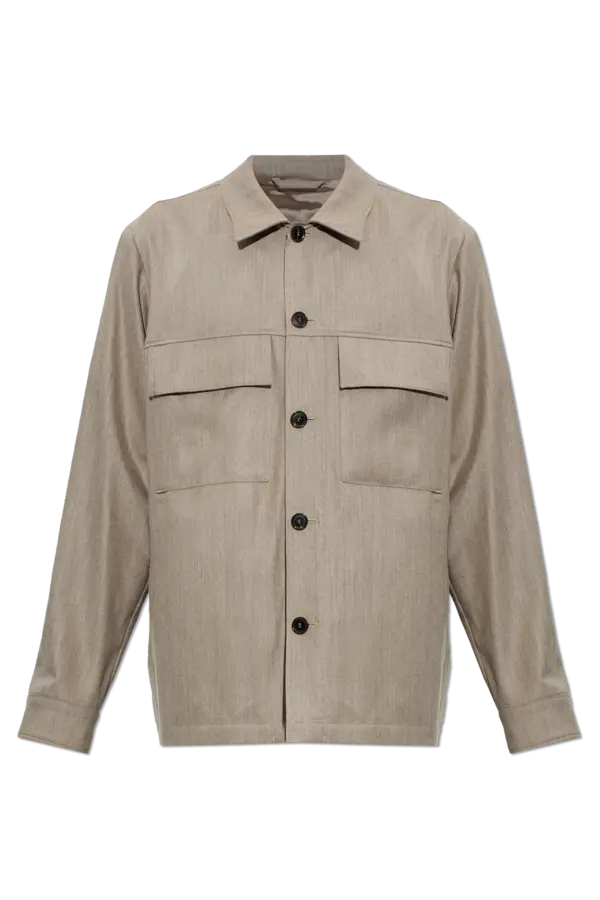 Paul Smith Wool Shirt With Pockets - Beige