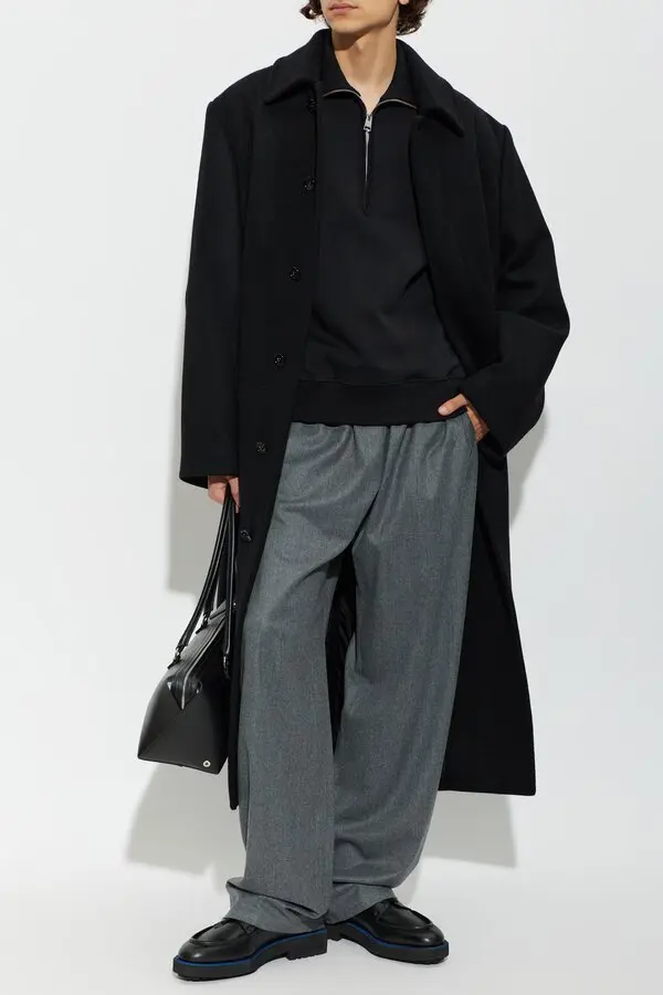 LANVIN Wool Pleated Wide-leg Trousers