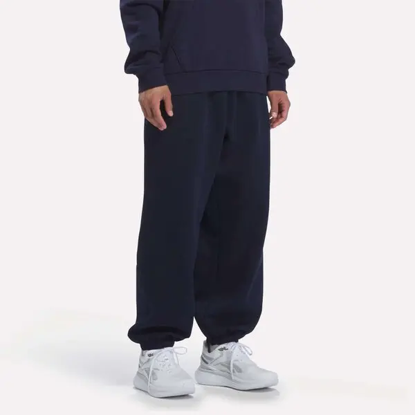 REEBOK Logo Relaxed Fleece Pants - Vector Navy