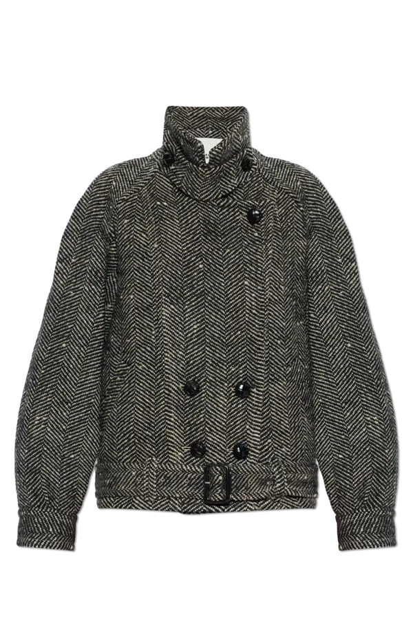 Isabel Marant Étoile Elvane Chevron Pattern Wool Jacket - Black