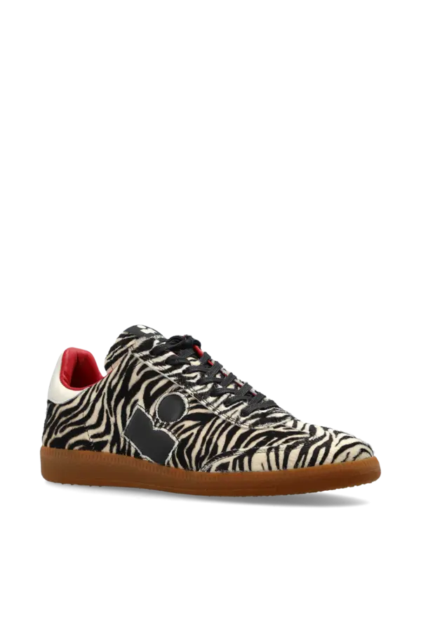 Isabel Marant Étoile Bryce Zebra Print Leather Low Top Sneakers